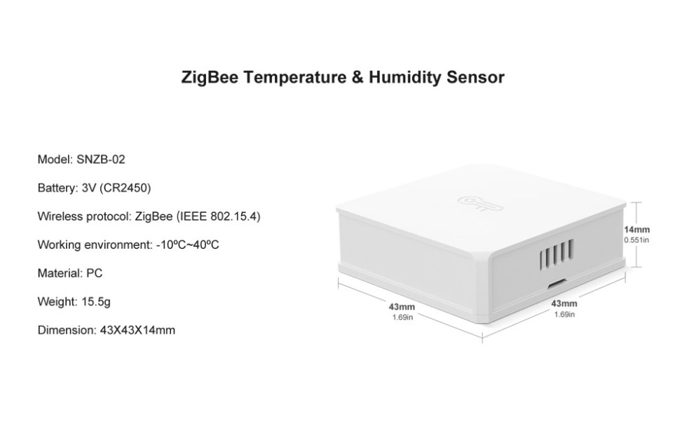 SONOFF SNZB-02 - ZigBee temperature and humidity sensor